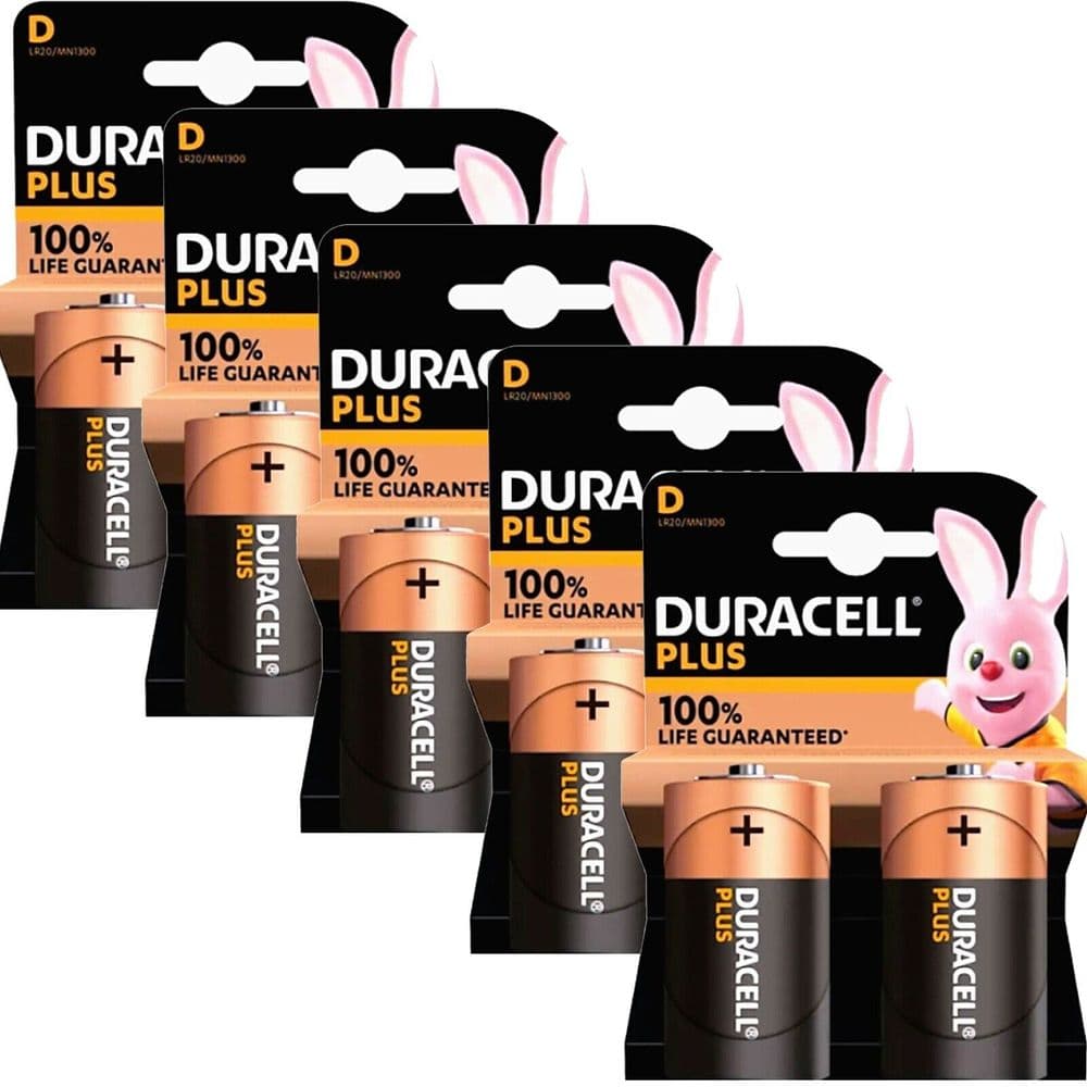 Duracell D Plus Battery LR20 MN1300B2PP Alkaline Batteries Long Expiry ...