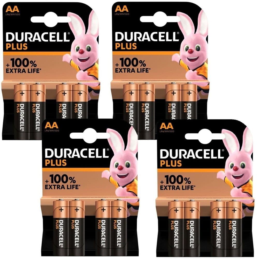 Duracell Plus AA Battery LR6 CD4 Double A MN1500 1 5V Alkaline Batteries 16 Pack