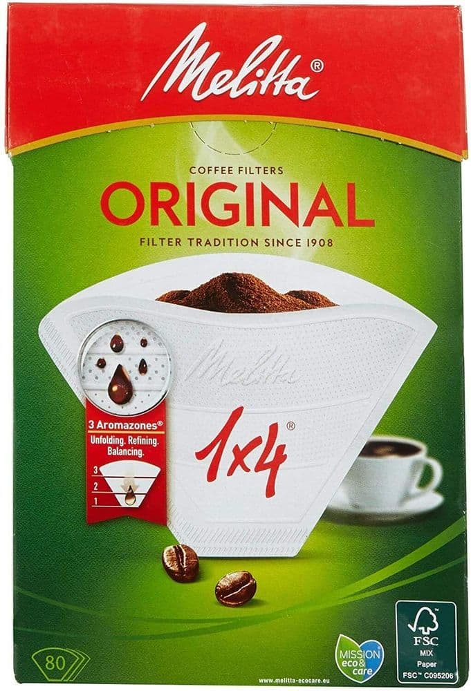 MELITTA 1 x 4 WHITE COFFEE FILTER PAPERS PACK OF 80 GENUINE PART