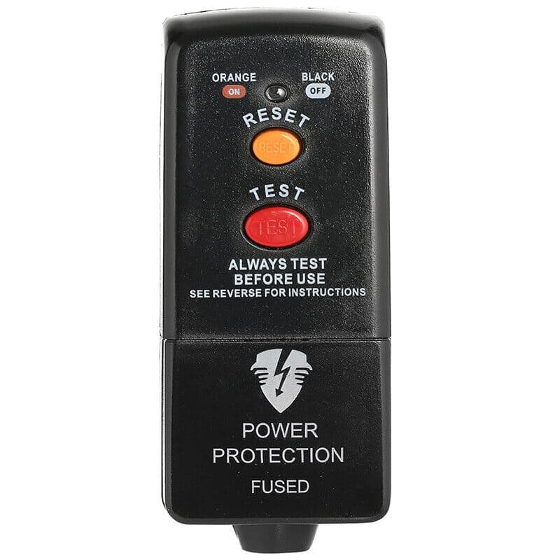 RCD Mains Safety Plug Adaptor Double Pole Red Contact Break Switch x 2 Pack