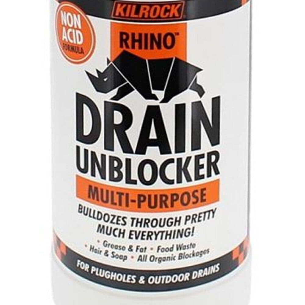 Rhino Drain Unblocker 1L Non-Acid Formula For Grease Fat Hair And Food ...