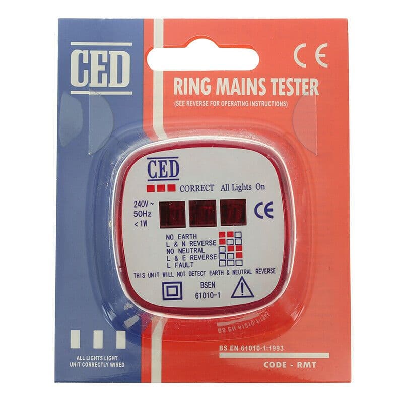Ring Mains Tester 13Amp Test To See If Socket Has Been Wired Correctly ...