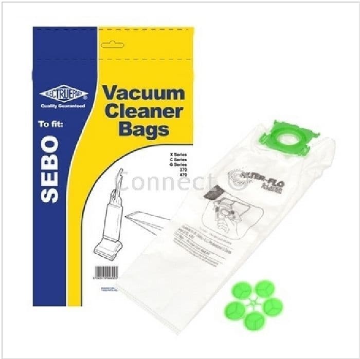 Sebo X-Series Cloth Dust Bags for X4 Extra X5 X7 X8 Upright Vacuum ...