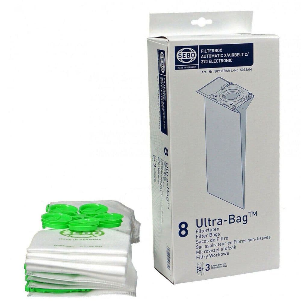 Sebo X1 X2 X3 X4 X5 Extra Pet XP2 XP3 5093ER Vacuum Cleaner Dust Bags ...