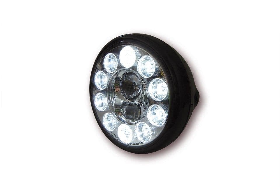 LED Headlight Black "RENO" Black/Black Bezel Clearance Price