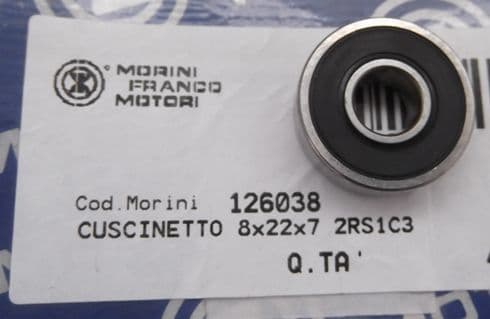 Genuine Morini Franco Motori S6C Water Pump Impeller Shaft Bearing 12 6038