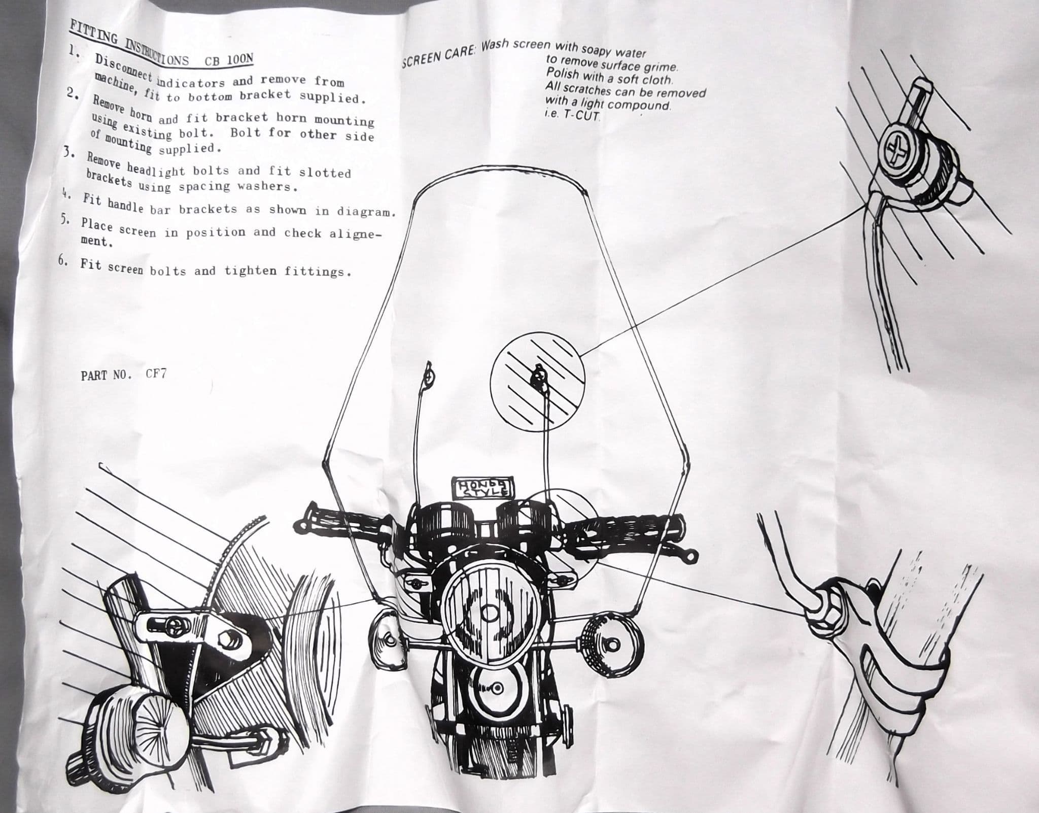 Original Hondastyle Screen Fitting Kit - CB100N
