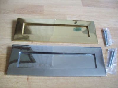 12" X 4" Heavy Sprung Solid Brass Large Letter Box Postal Plate Cover ...