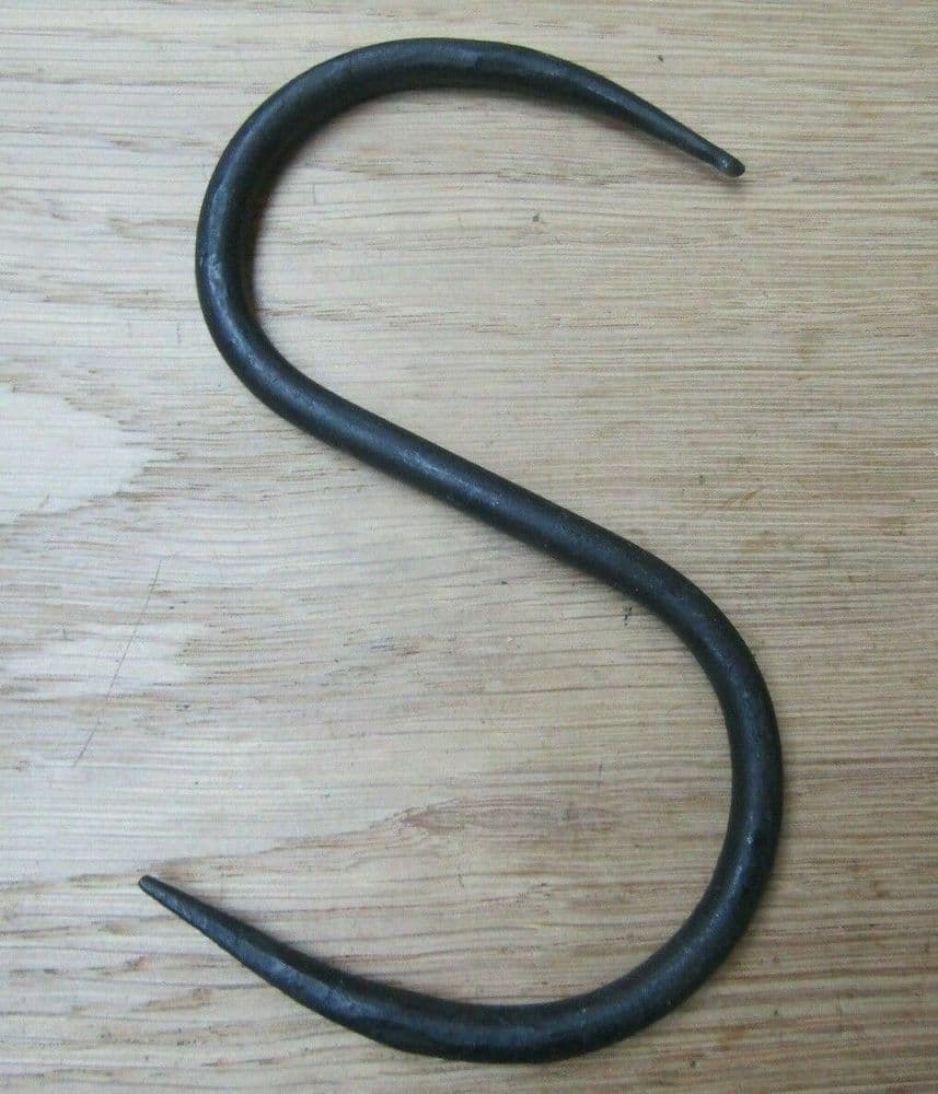 135mm Handforged S Hook Black Wax
