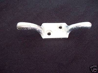 2 X100mm 4" Clothes Line Cleat Hook Galvanised Black