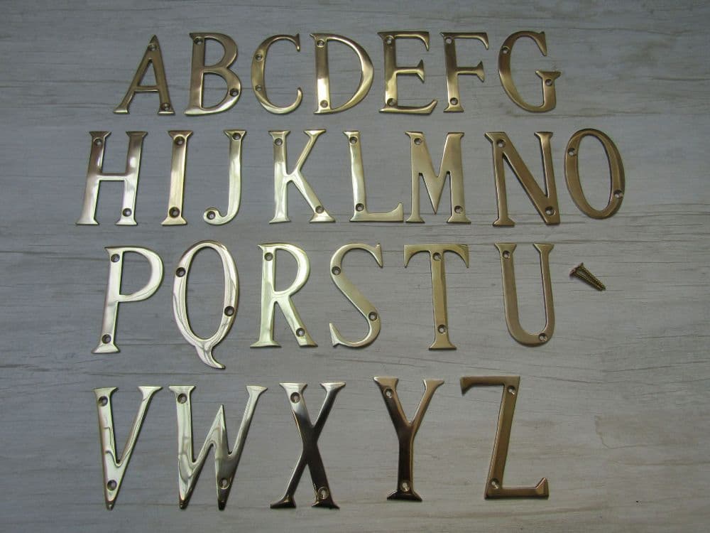 3" Polished Brass Letter P