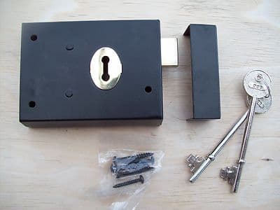 4" X 3" Victorian Double Handed Rim Deadlock Black