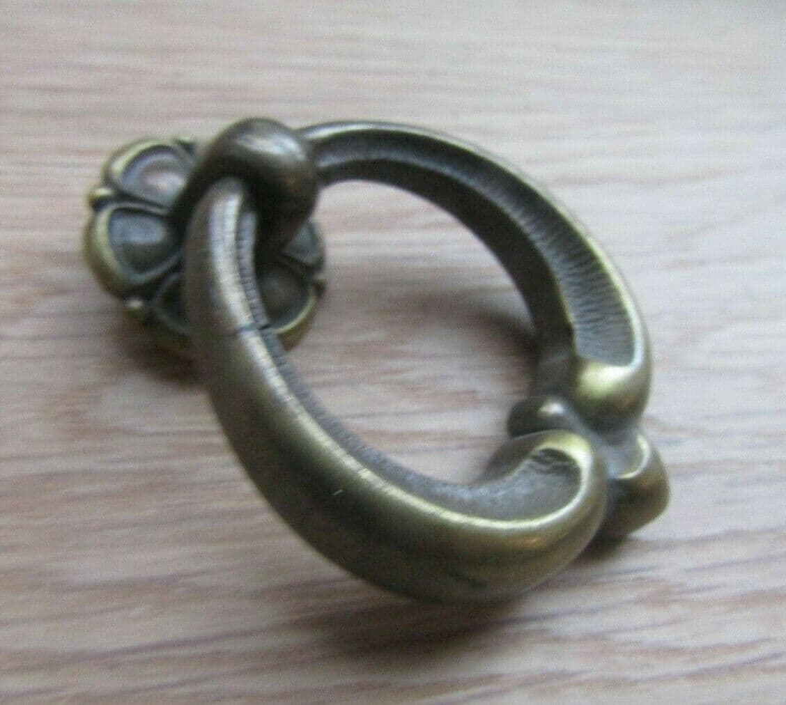 40mm Richmond Ring Pull Handle Antique Brass