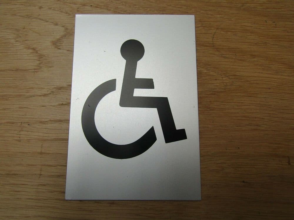 6" Satin Aluminium Disabled Door Sign