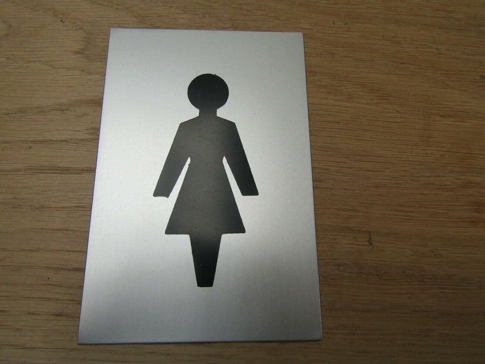 6" Satin Aluminium Female Door Sign