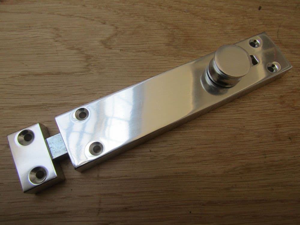 6" Surface Door Slide Shoot Bolt Polished Aluminium