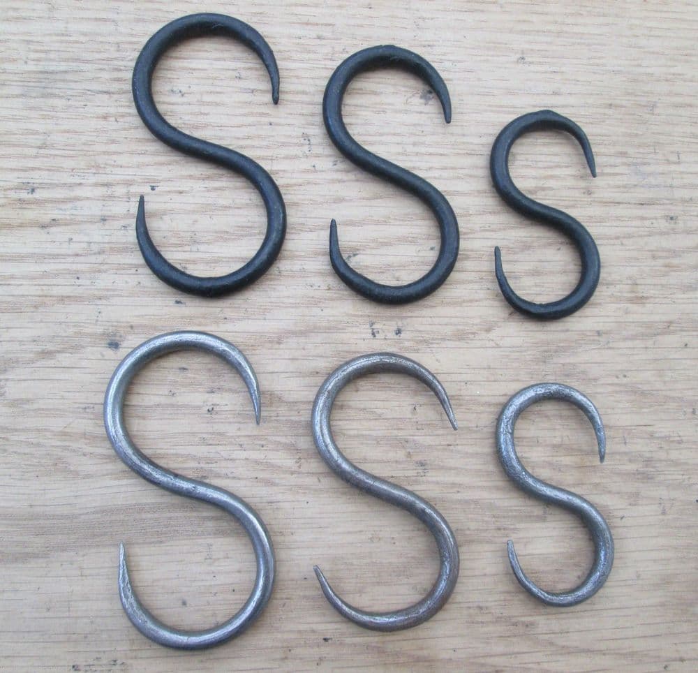 60mm Handforged S Hook Black Wax