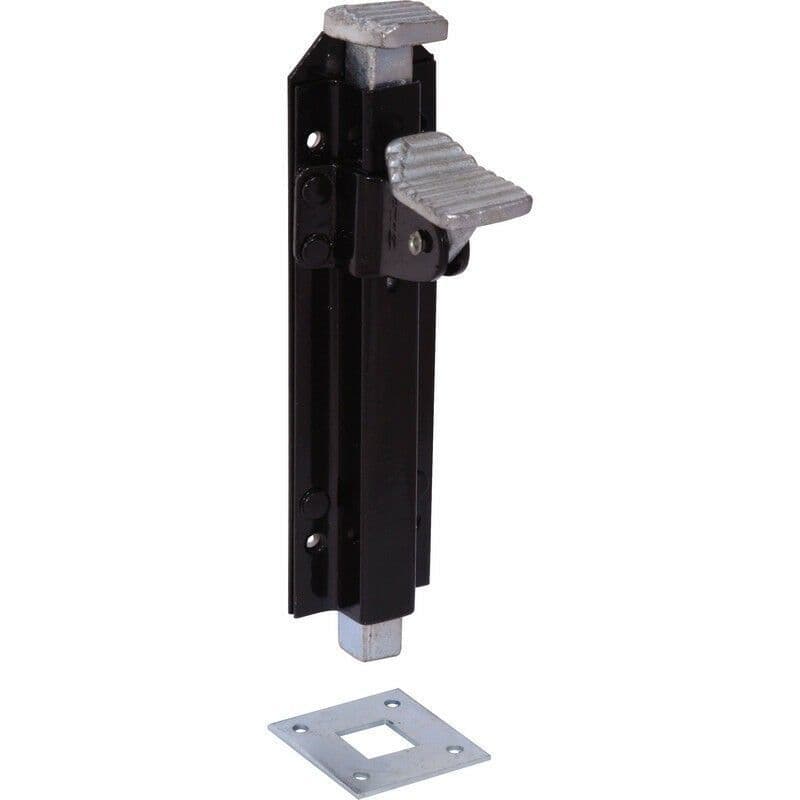 8" Garage Gate Foot Bolt Black
