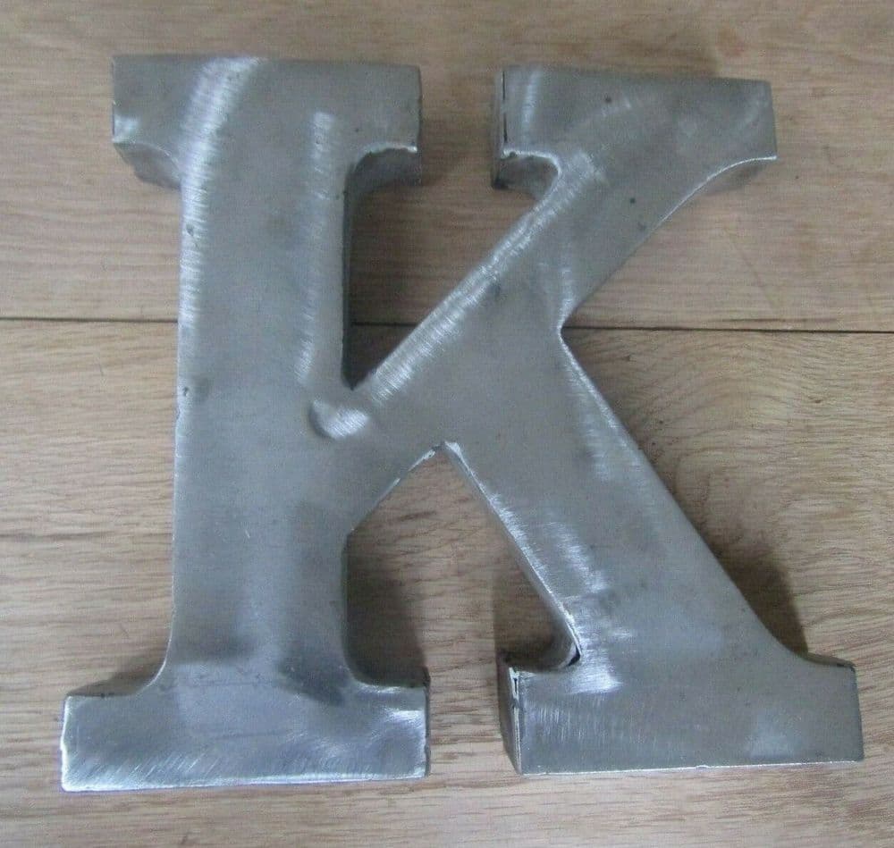8" Large Rustic Steel Letter K