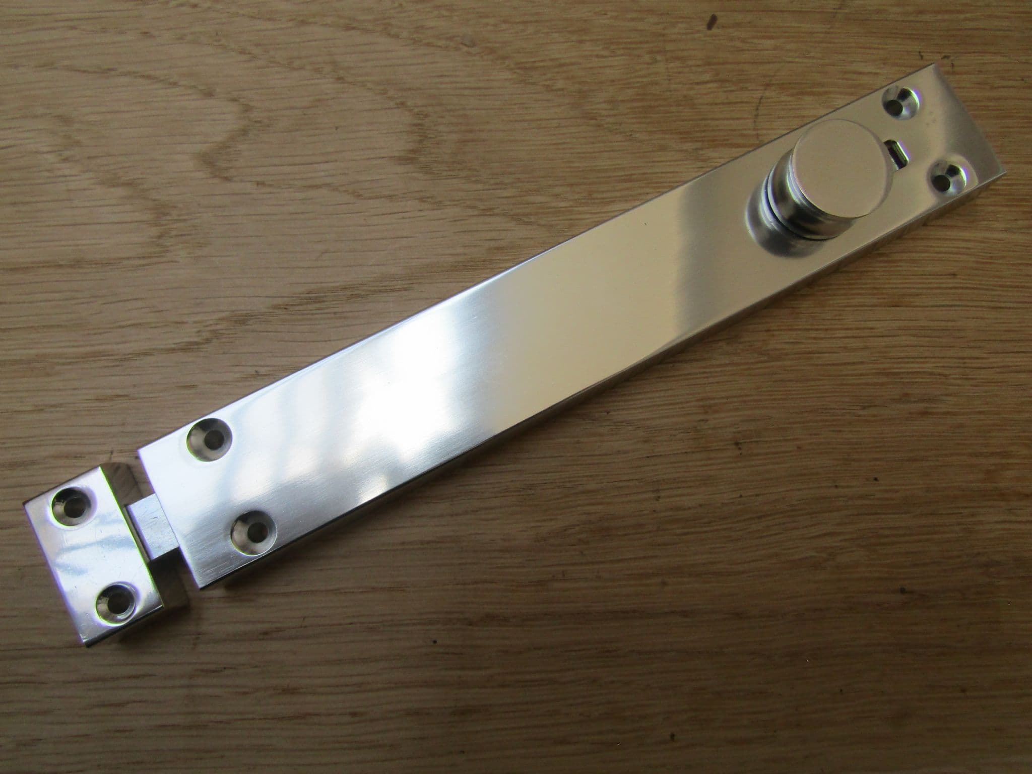 8" Surface Door Slide Shoot Bolt Polished Aluminium