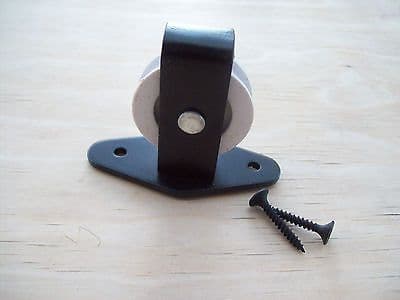 BLACK SINGLE TYPE WASHING LINE PLATE PULLEY WITH WHITE NYLON WHEEL