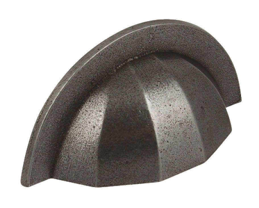 Bold Cup Shell Pull Handle Antique Iron