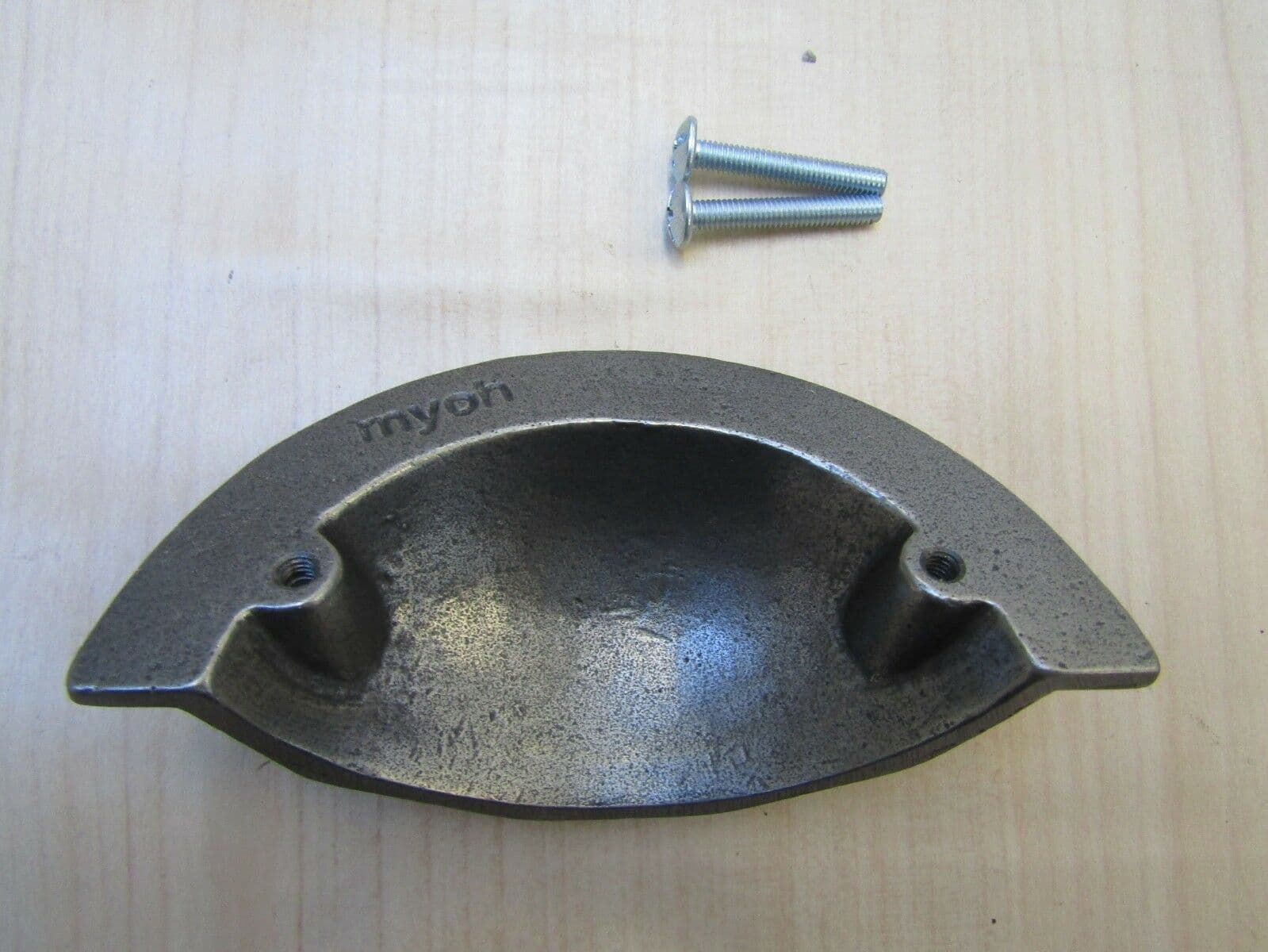 Bold Cup Shell Pull Handle Antique Iron