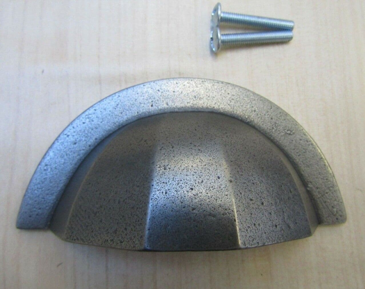 Bold Cup Shell Pull Handle Antique Iron