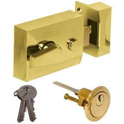 Brass Door Deadlocking Night Latch Lock Standard Dead Lock