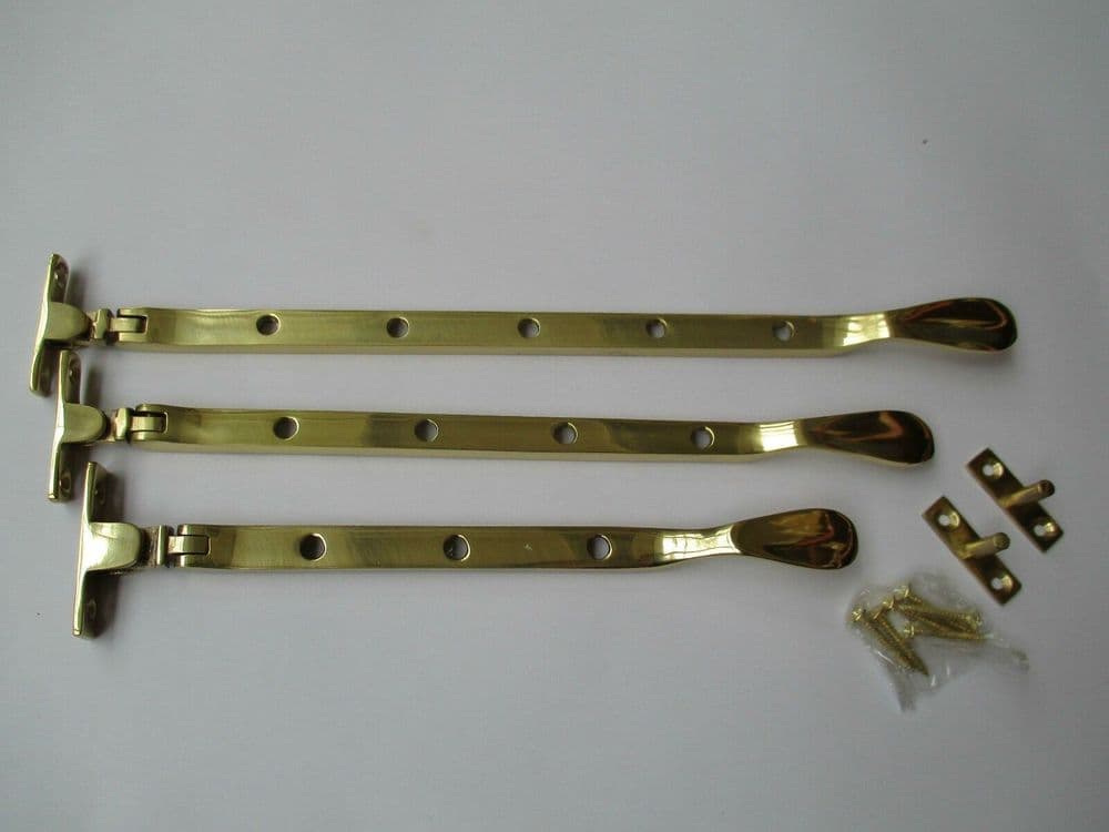 Casement Stay Arm 8" Polished Brass