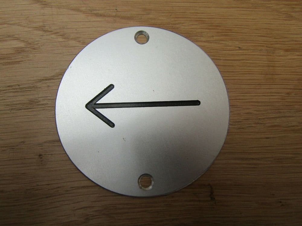 Circle Satin Aluminium Arrow Door Sign