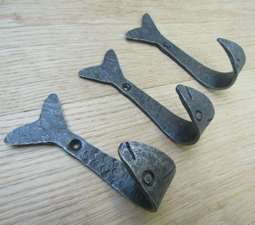 Handforged Fish Tail Hook Antique Iron