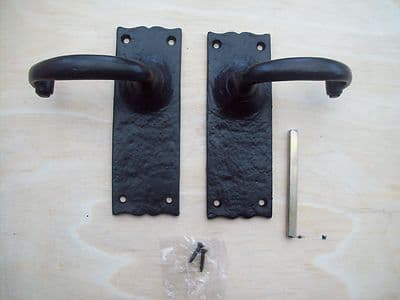 Heavy Black Antique Cast Iron Lever Latch Handles Jab2l