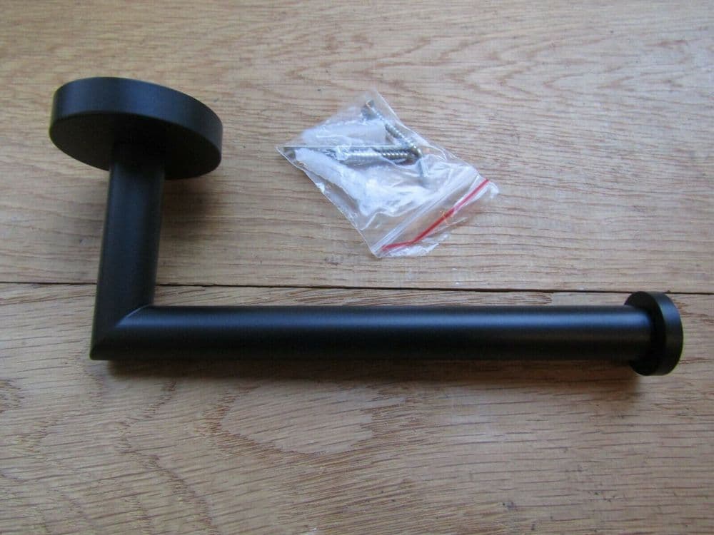 Modern Toilet Roll Holder Matt Black