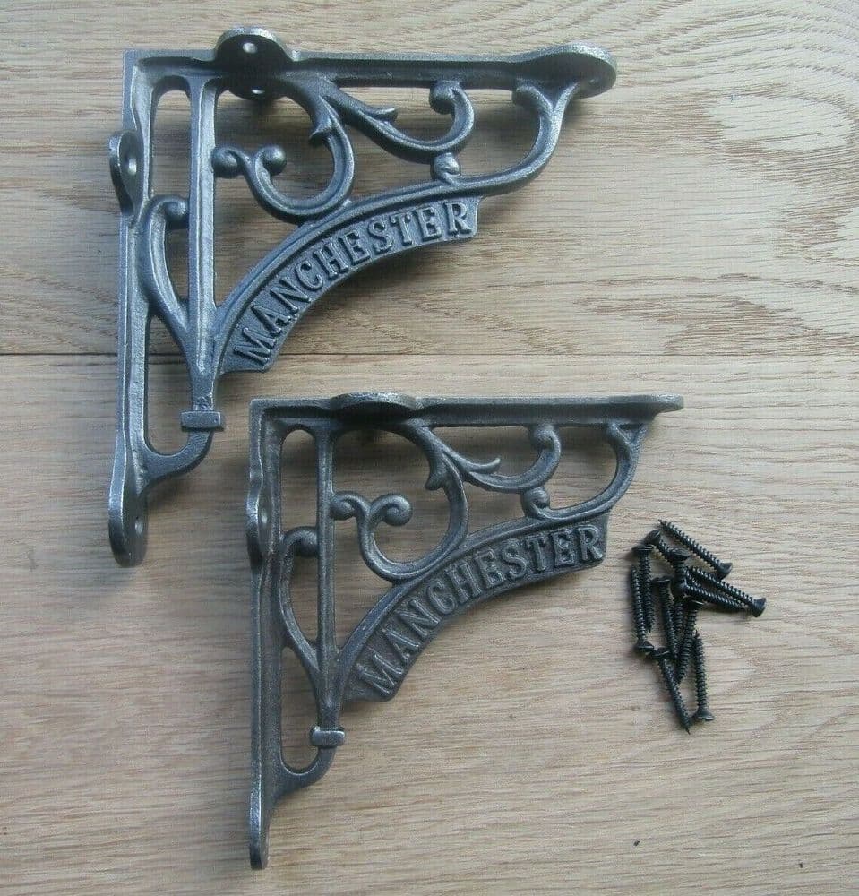 Pair Of 5" Manchester Scroll Shelf Brackets