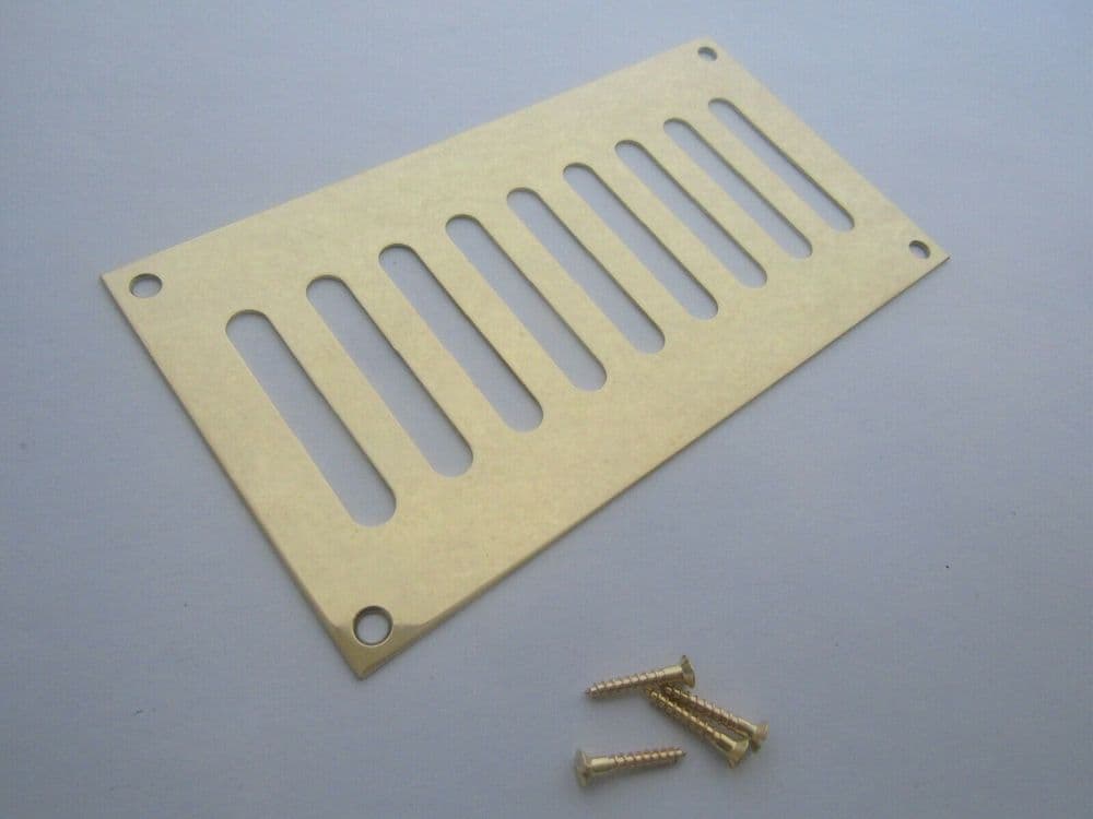 Polished Brass Slotted Air Vent 165mm X 89mm