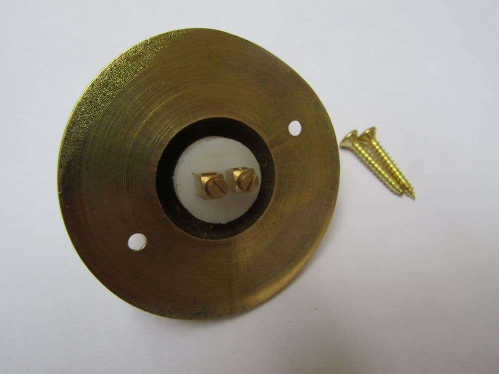 Press Embossed Round Bell Push Polished Brass