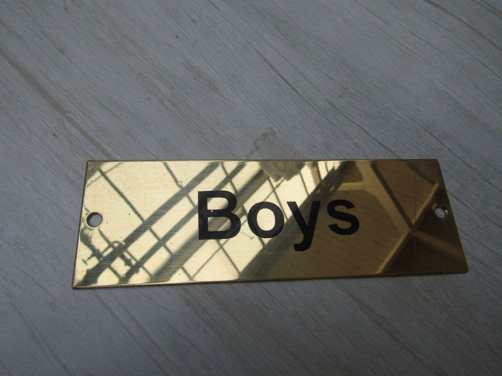 Rectangular Brass Boys Door Sign