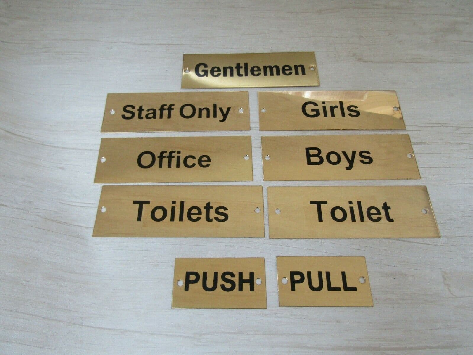 Rectangular Brass Gents Door Sign