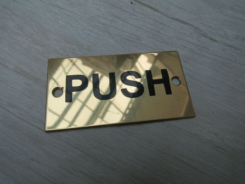 Rectangular Brass Push Door Sign