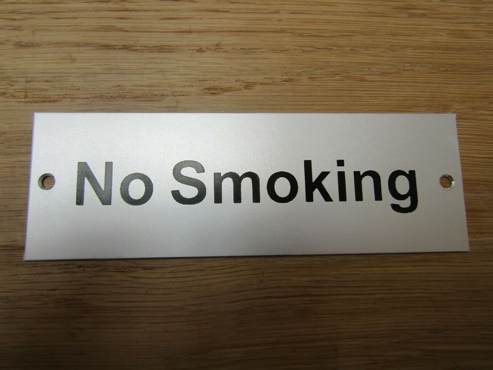 Rectangular Satin Aluminium No Smoking Door Sign