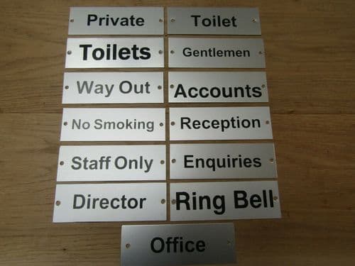 Rectangular Satin Aluminium Office Door Sign