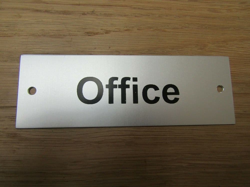 Rectangular Satin Aluminium Office Door Sign