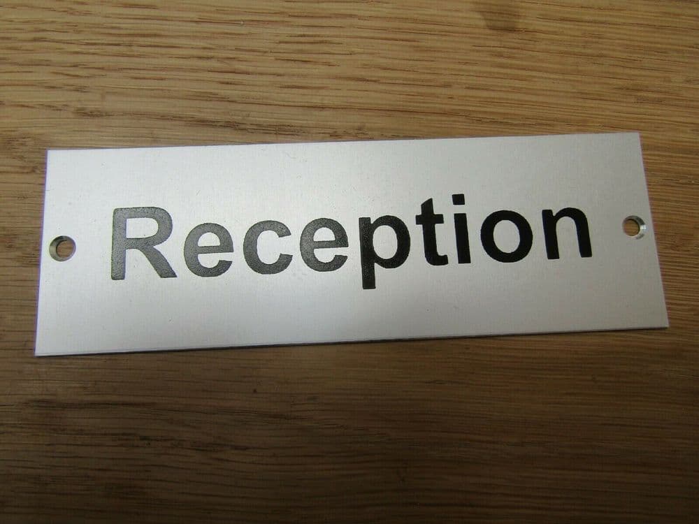 Rectangular Satin Aluminium Reception Door Sign