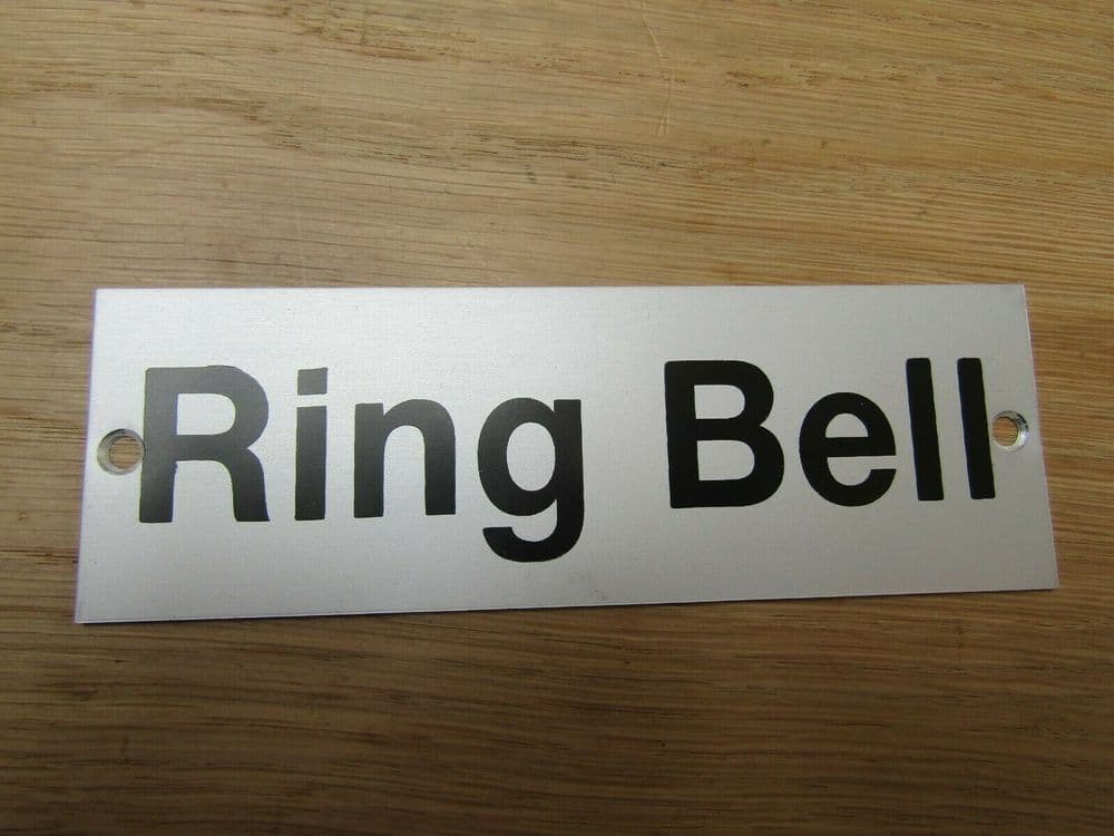 Rectangular Satin Aluminium Ring Bell Door Sign