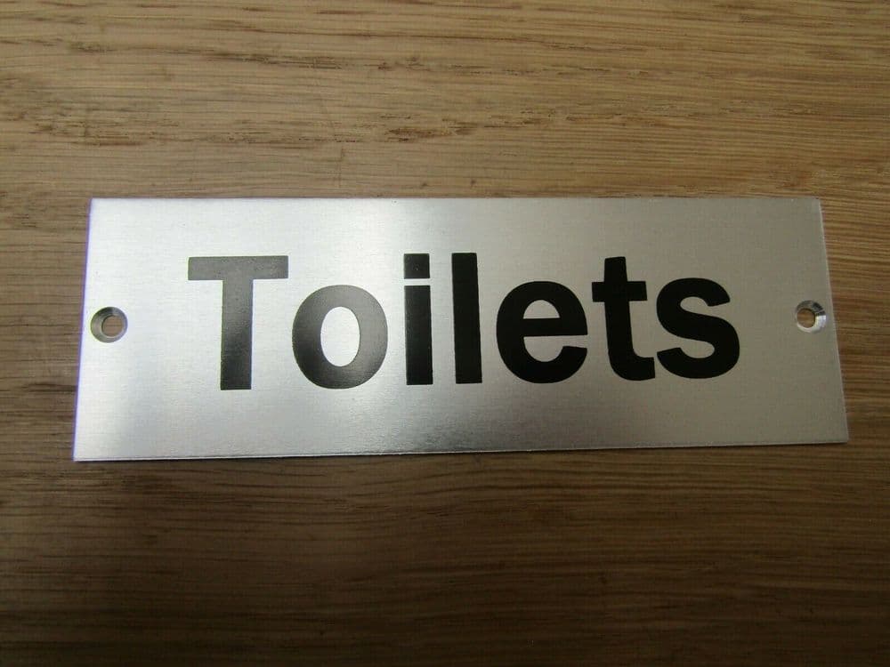 Rectangular Satin Aluminium Toilets Door Sign