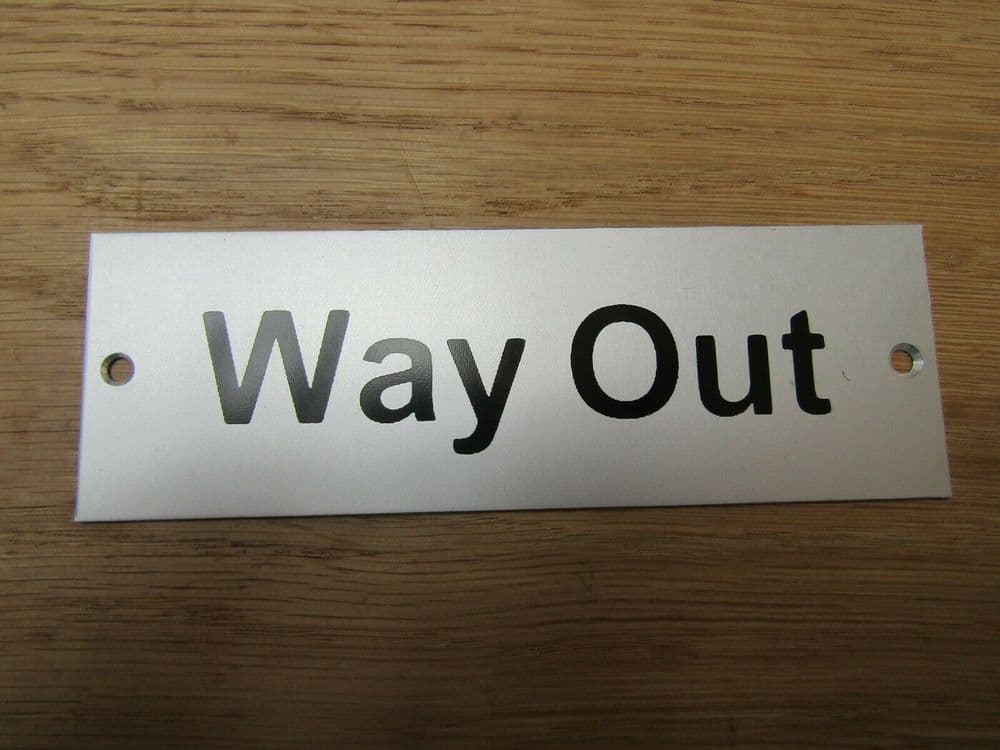Rectangular Satin Aluminium Way Out Door Sign