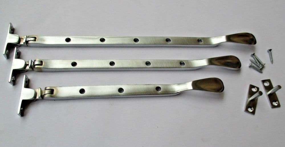 Satin Brushed Chrome Casement Stay Arm 10"