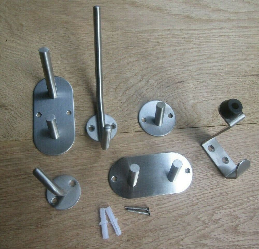 Satin Stainless Steel Double Peg Horizontal On Plate