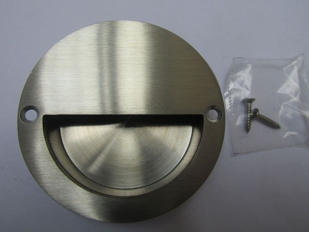 Satin Steel Large 90mm Recessed Handle